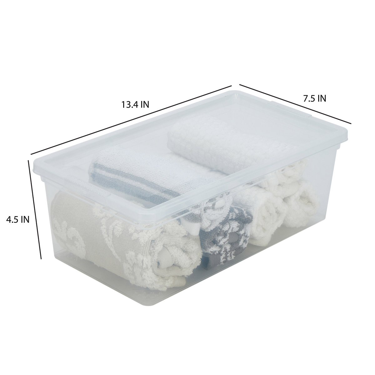 Simplify Rebrilliant 6 Pack Stackable Storage Bins with Lids in Clear | Wayfair